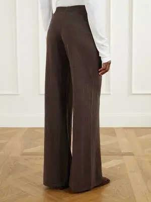 Eterne Cotton And Cashmere-blend Wide-leg Pants