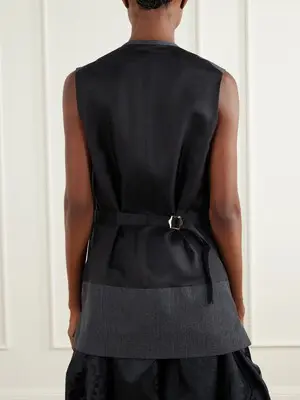 Comme Des Garçons Wool-gabardine And Taffeta Vest - Gray