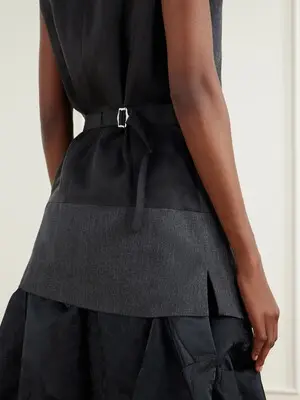 Comme Des Garçons Wool-gabardine And Taffeta Vest - Gray