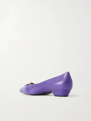 Versace Medusa-embellished Leather Ballet Flats