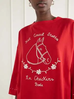 BODE Stables Embroidered Cotton-jersey T-shirt