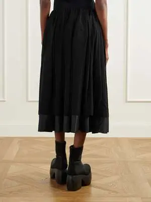Comme Des Garçons Layered Gathered Georgette And Organza Midi Skirt