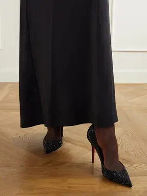 CHRISTIAN LOUBOUTIN La Pigalle 100 Crystal-embellished Leather Pumps