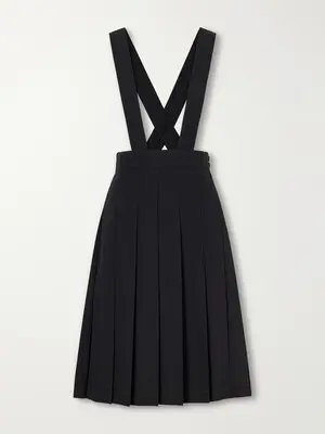 Comme Des Garçons Pinafore Wool Midi Skirt - Black