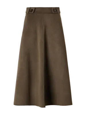 LISA YANG Wool And Cashmere-blend Woven Midi Skirt - Green