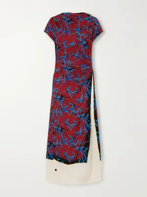 Proenza Schouler Anais Printed Stretch-cady Maxi Dress - Red