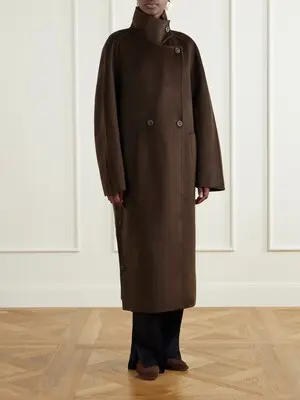 LISA YANG Button Wool And Cashmere-blend Coat - Brown