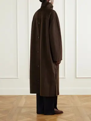 LISA YANG Button Wool And Cashmere-blend Coat - Brown