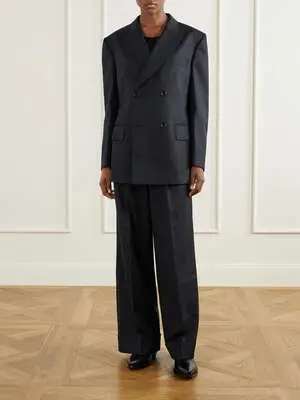 Junya Watanabe Pinstriped Wool-blend Double-breasted Blazer