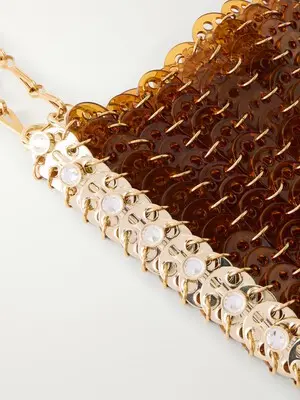 Rabanne 1969 Pailette-embellished Shoulder Bag - Orange