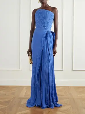 MARMAR HALIM Strapless Plissé Gown