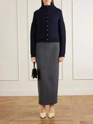 Khaite Marjorie High-neck Cashmere Cardigan