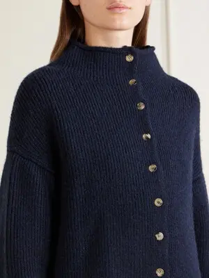 Khaite Marjorie High-neck Cashmere Cardigan