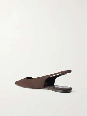AeydĒ Annora Suede Slingback Flats - Chocolate