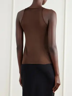 Balmain Lace-trimmed Knitted Tank