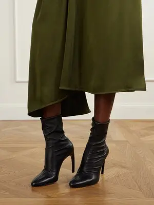 Victoria Beckham Harlow Distressed Leather Ankle Boots