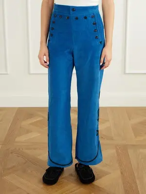 BODE Stagecoach Embroidered Cotton-corduroy Wide-leg Pants