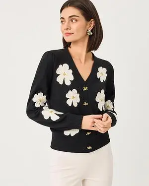 Lilly Pulitzer® Millard Pullover Sweater In Long Sleeves, V-neck - Black