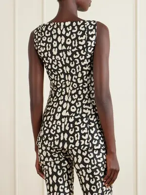 Carolina Herrera Leopard-patterned Jacquard Blouse