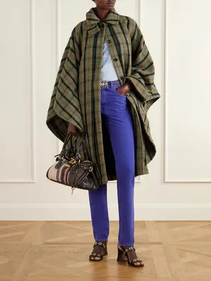 Chloé Paddington Leather-trimmed Striped Tweed Shoulder Bag