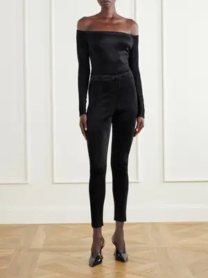 Alaïa High-rise Velvet Leggings