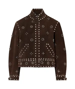 BODE Howard Studded Suede Jacket - Brown