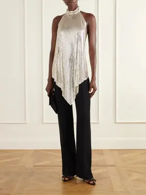 Stella McCartney Open-back Chainmail Halterneck Blouse