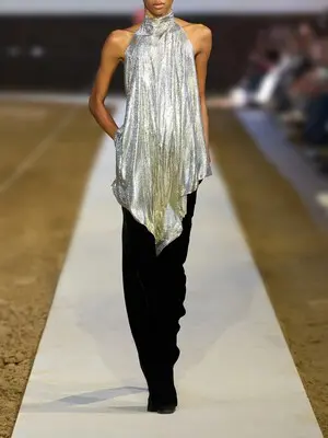 Stella McCartney Open-back Chainmail Halterneck Blouse
