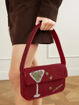 Staud Tommy Bead-embellished Shoulder Bag