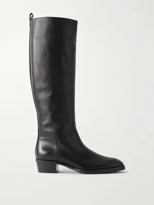 JIMMY CHOO Mave 45 Leather Knee Boots - Black