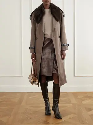Burberry Barrel Mini Checked Coated-canvas Shoulder Bag