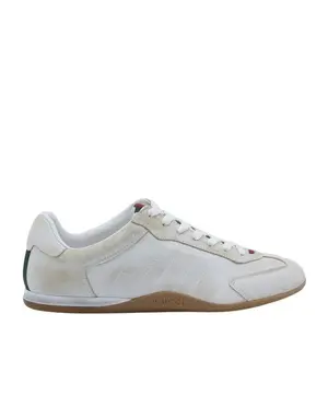 Gucci Gucci Distressed Effect Lace-Up Sneakers Gray