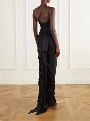 MARMAR HALIM Draped Satin Gown