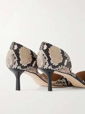 Victoria Beckham Angle D'orsay 55 Snake-effect Leather Pumps - Snake Print