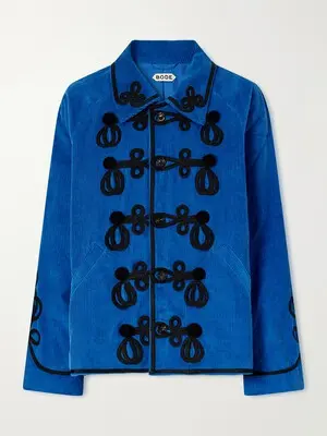 BODE Stagecoach Embellished Embroidered Cotton-corduroy Jacket