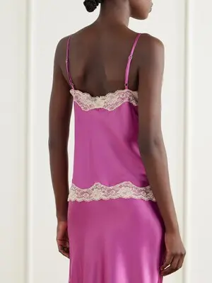 Anna Sui Lace-trimmed Satin Cami - Pink
