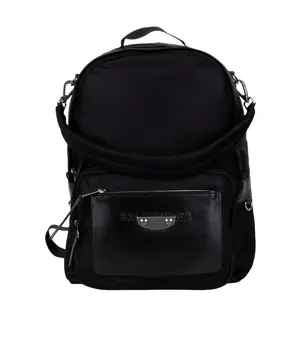 Balenciaga Logo Plaque Backpack - Black