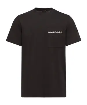 Moncler Logo Cotton Jersey T-shirt - Black