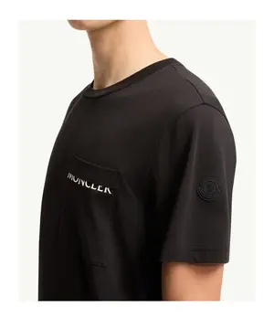 Moncler Logo Cotton Jersey T-shirt - Black