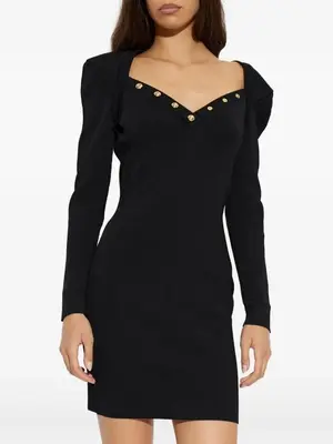 Balmain Button-up Crewneck Mini Dress
