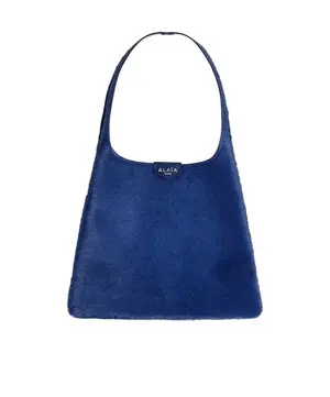 Alaïa Mini Hobo Bag In Haircalf - Blue