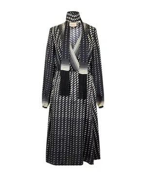 Gucci Print Wrap Midi Dress - Black