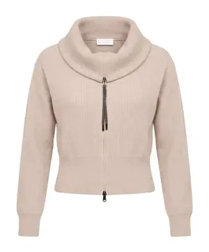 Brunello Cucinelli Solid-color Cashmere Knit Top - Light Brown