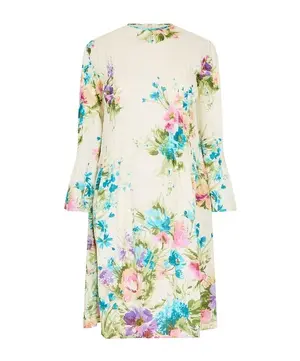 Gucci Watercolorfloral Shift Mini Dress - Grey