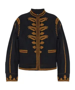 Isabel Marant Étoile Embroidered Zipup Cropped Jacket