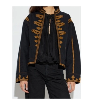 Isabel Marant Étoile Embroidered Zipup Cropped Jacket