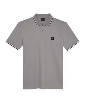 Paul Smith Striped Collared Shortsleeve Polo - Gray