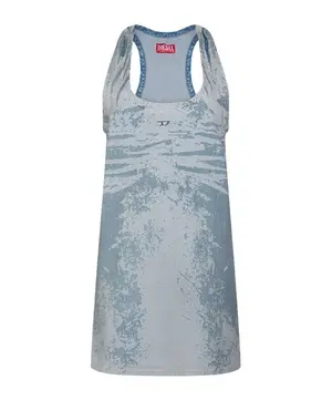 DIESEL® Light-wash Denim Bodycon Dress