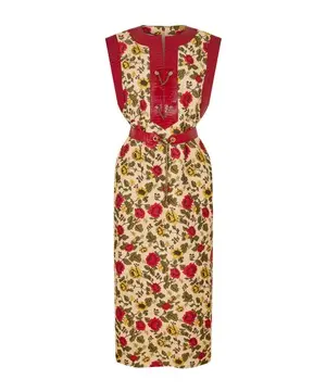 Gucci Vintage Floralprint Sleeveless Midi Dress - No