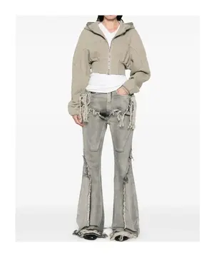 Rick Owens Cropped Zip-up Hoodie